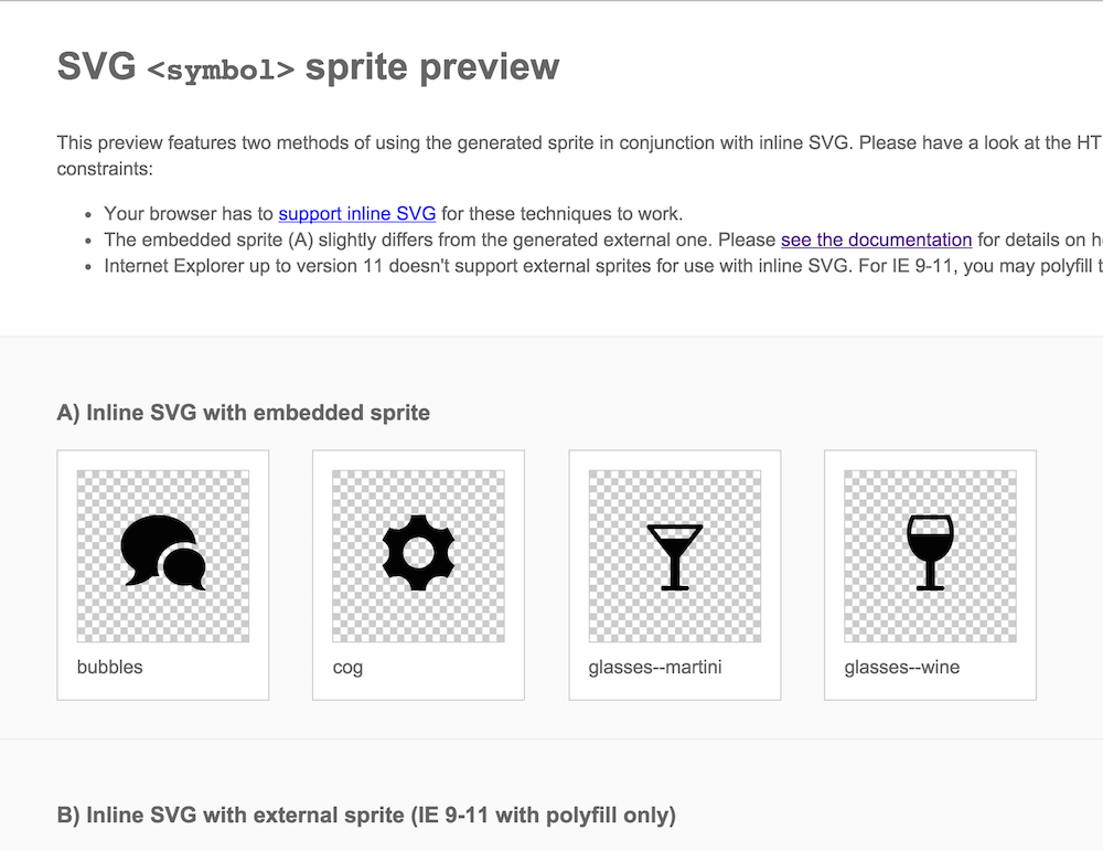 Una im A Gulp Based External SVG Symbol Sprite Icon System